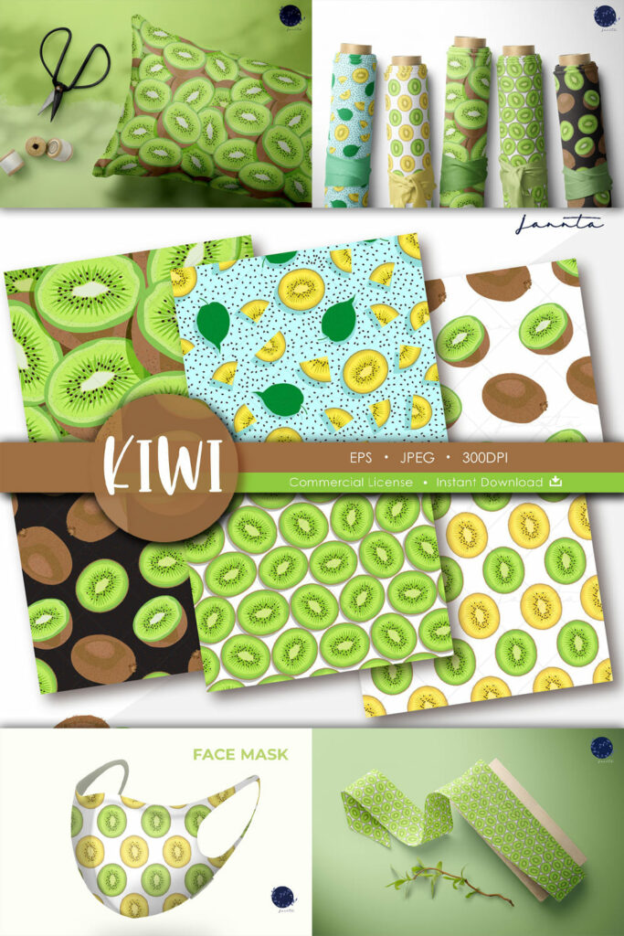 Kiwi Seamless Pattern Fruits Background EPS – MasterBundles