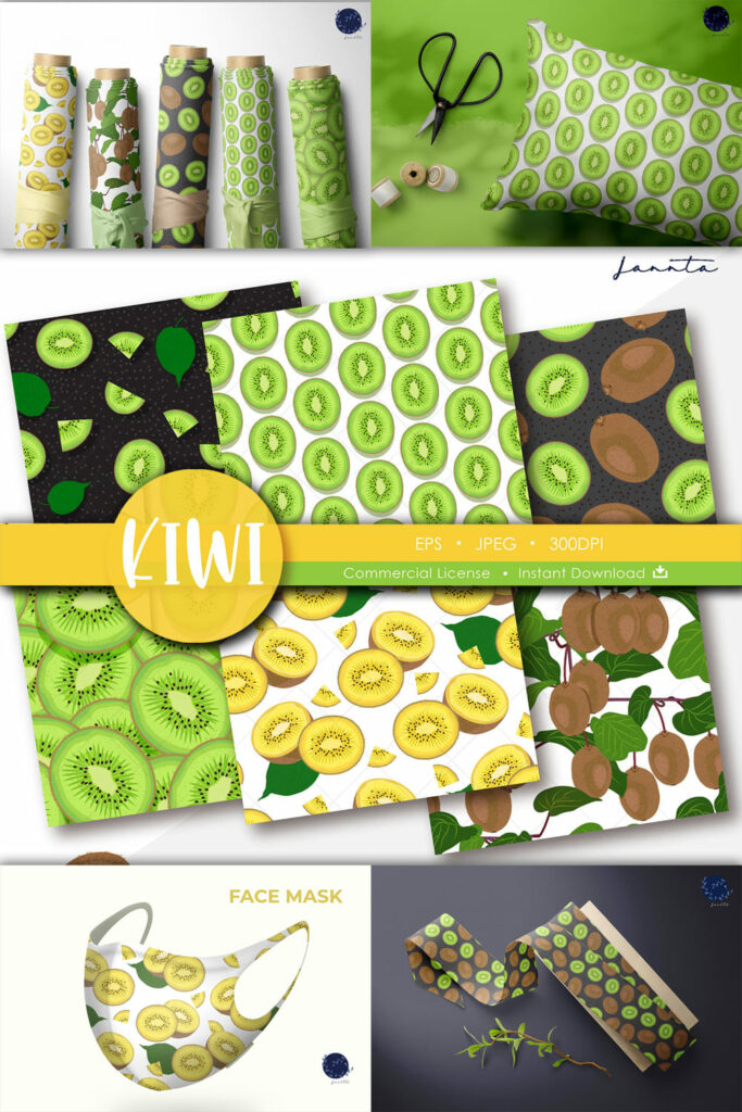 Kiwi Seamless Pattern Fruits Background EPS, PNG – MasterBundles
