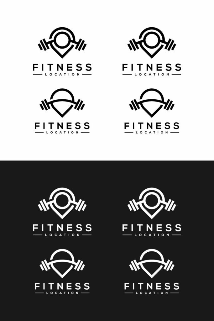 set of fitness location logo vector design , 2 logo | MasterBundles