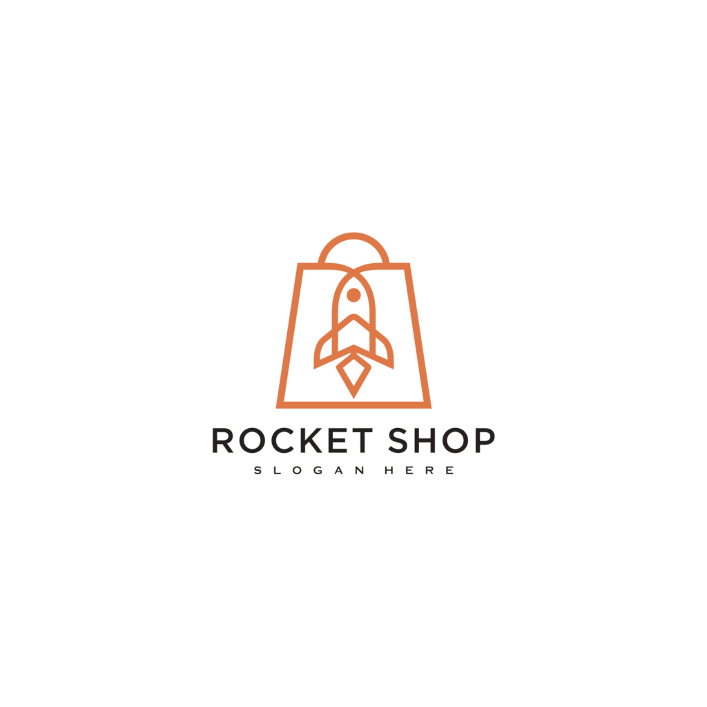 rocket shop logo design vector - MasterBundles