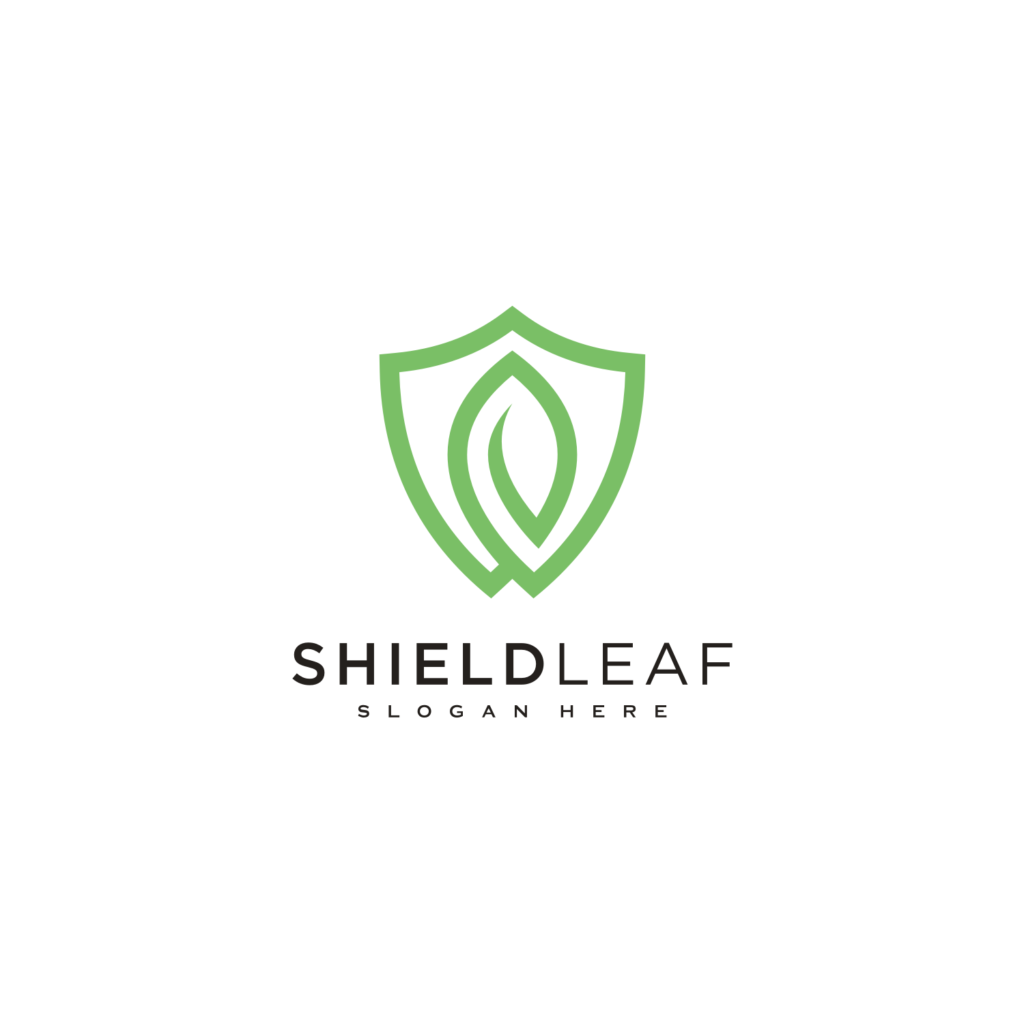 shield leaf logo vector design - MasterBundles