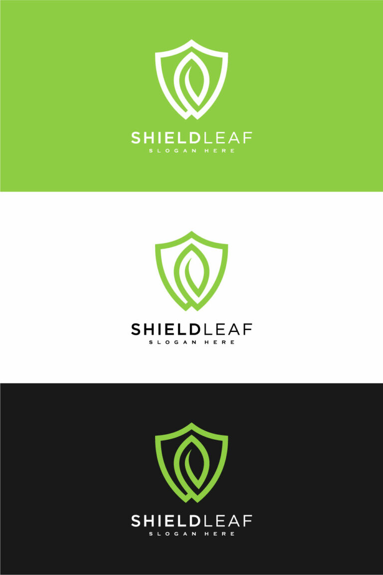 shield leaf logo vector design - MasterBundles
