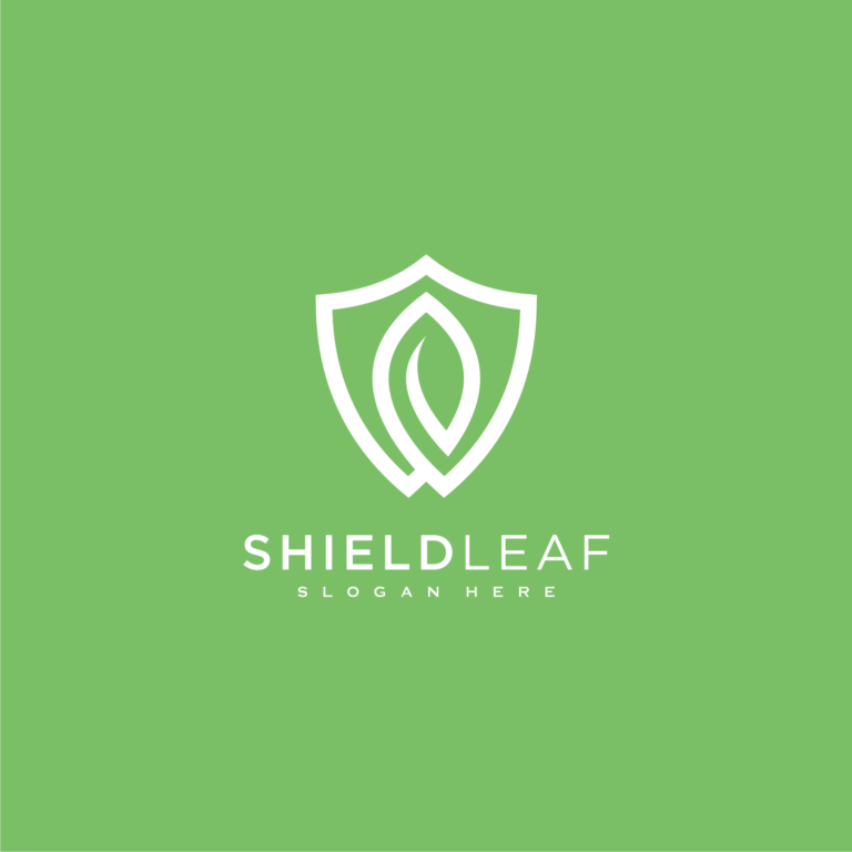 shield leaf logo vector design - MasterBundles