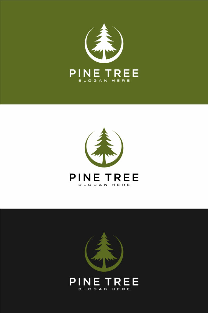 pine tree logo vector design template - MasterBundles