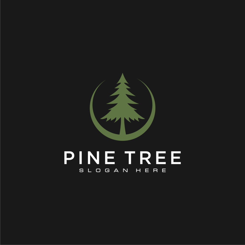 pine tree logo vector design template - MasterBundles