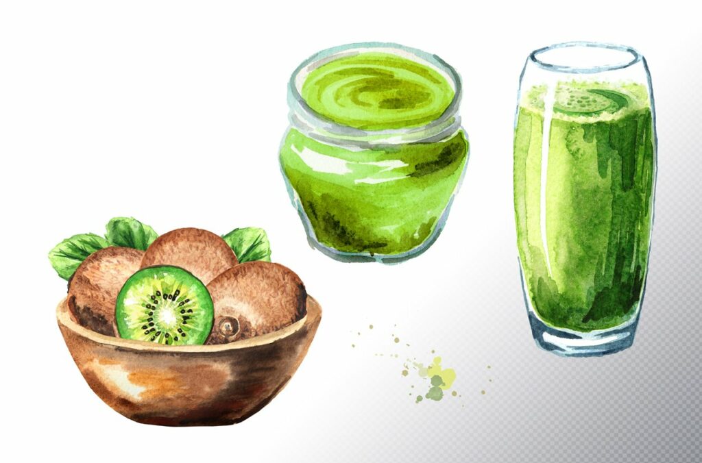 Kiwi. Watercolor Collection – MasterBundles