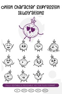 Onion Character Expression Illustrations – MasterBundles