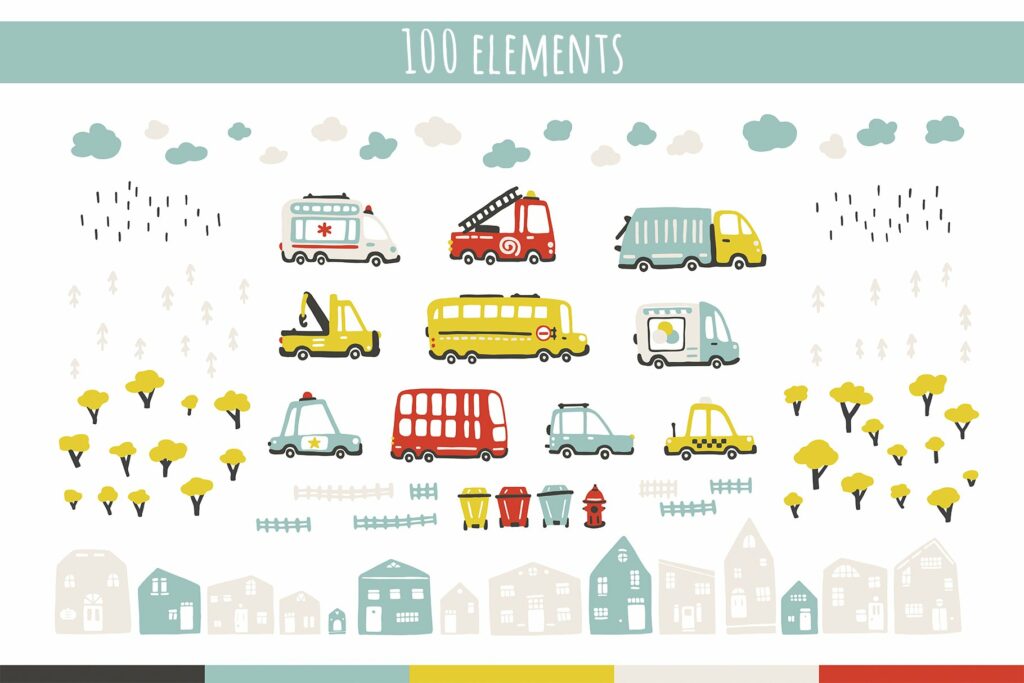 Baby City Cars. Vector Collection. – MasterBundles