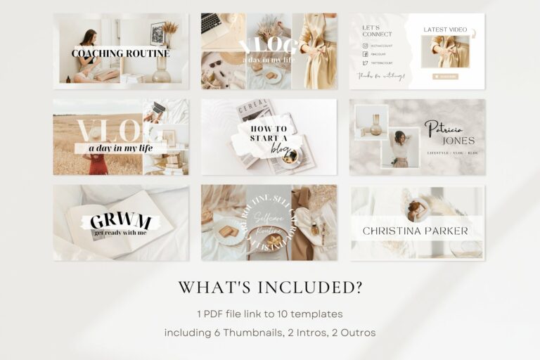 Beige YouTube Branding Kit – MasterBundles
