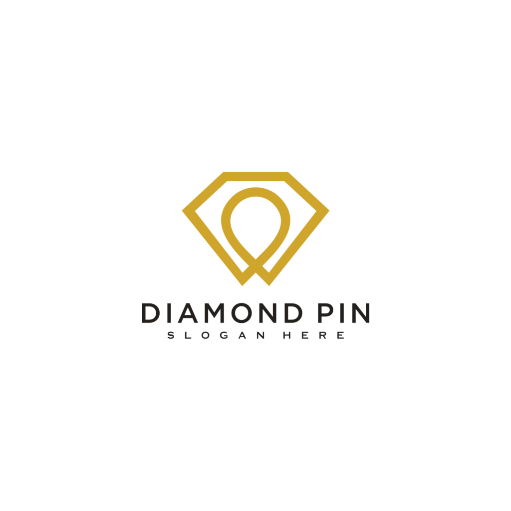 diamond pin logo vector design - MasterBundles