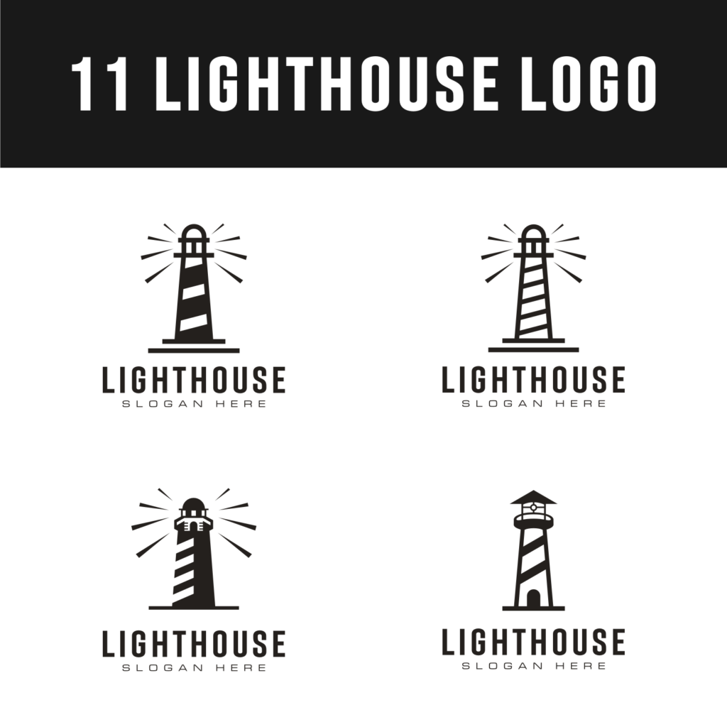 set of Lighthouse logo vector design - MasterBundles