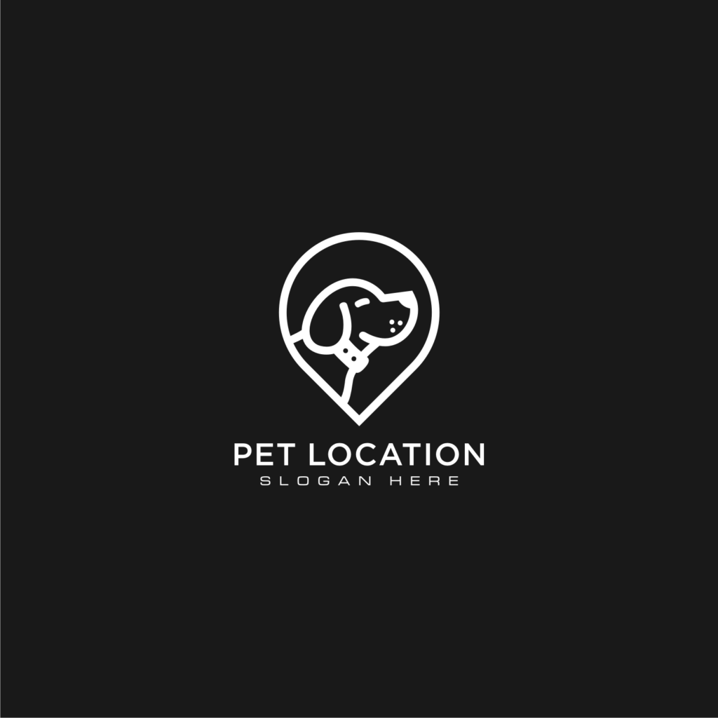 dog location logo vector design - MasterBundles