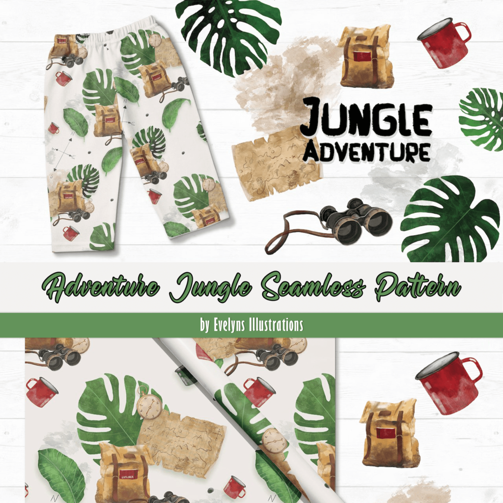 Adventure Jungle Seamless Pattern – MasterBundles