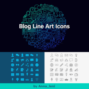 Blog Line Art Icons – MasterBundles