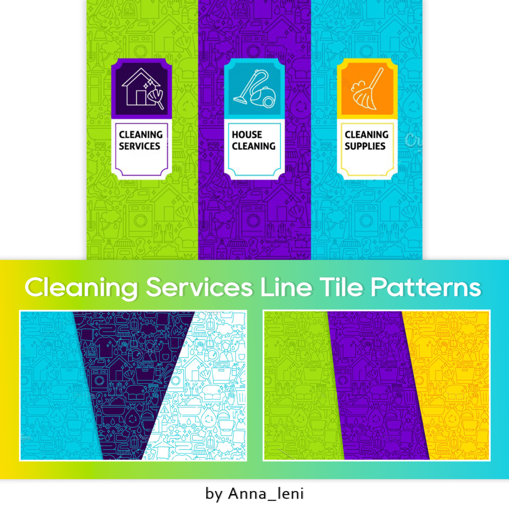 Cleaning Services Line Tile Patterns – MasterBundles