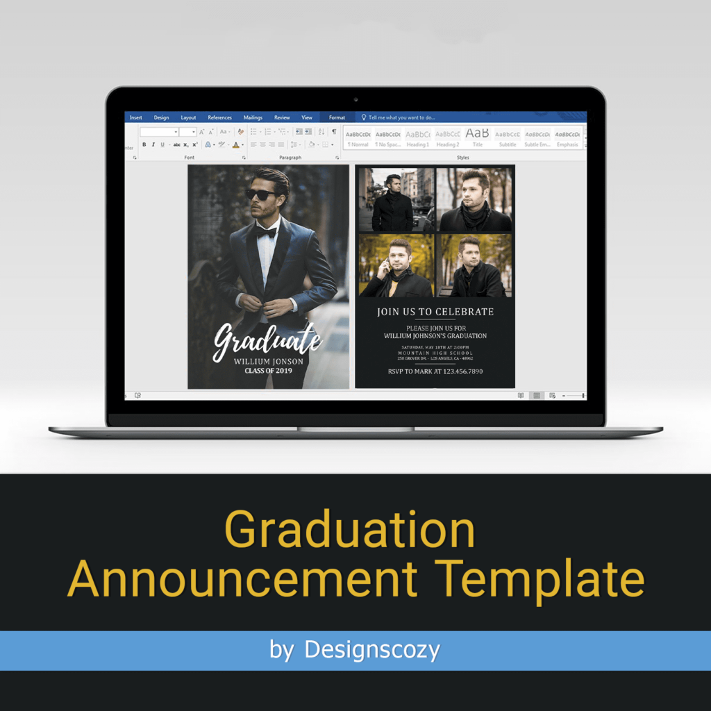 Template for Graduation Announcement – MasterBundles