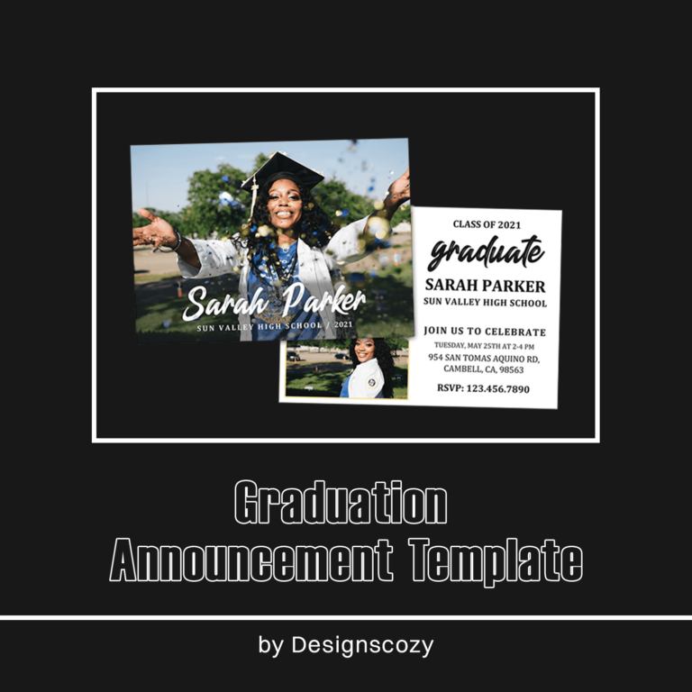 Modern Graduation Announcement Template – MasterBundles