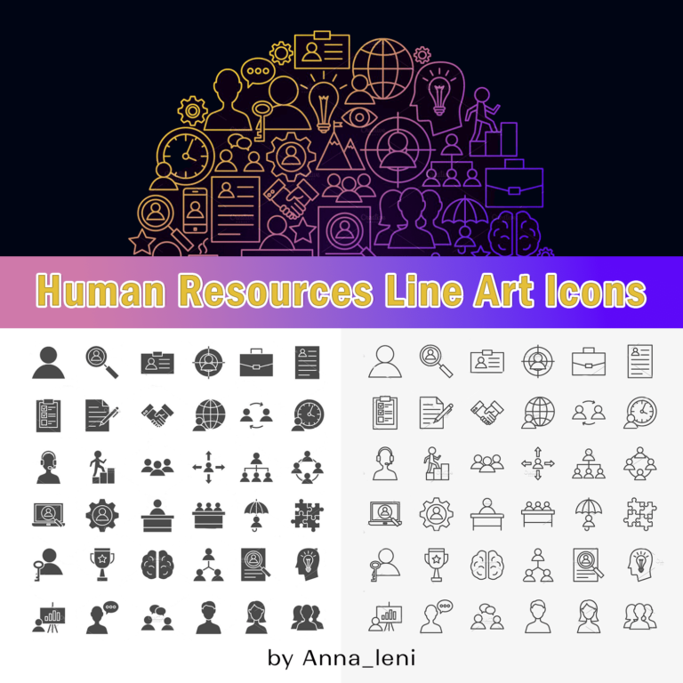 Human Resources Line Art Icons – MasterBundles