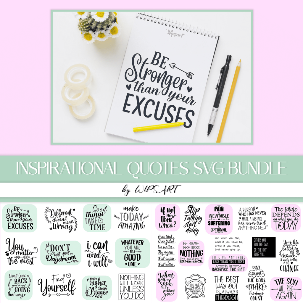 Inspirational Quotes SVG Bundle, Motivational Quotes SVG – MasterBundles
