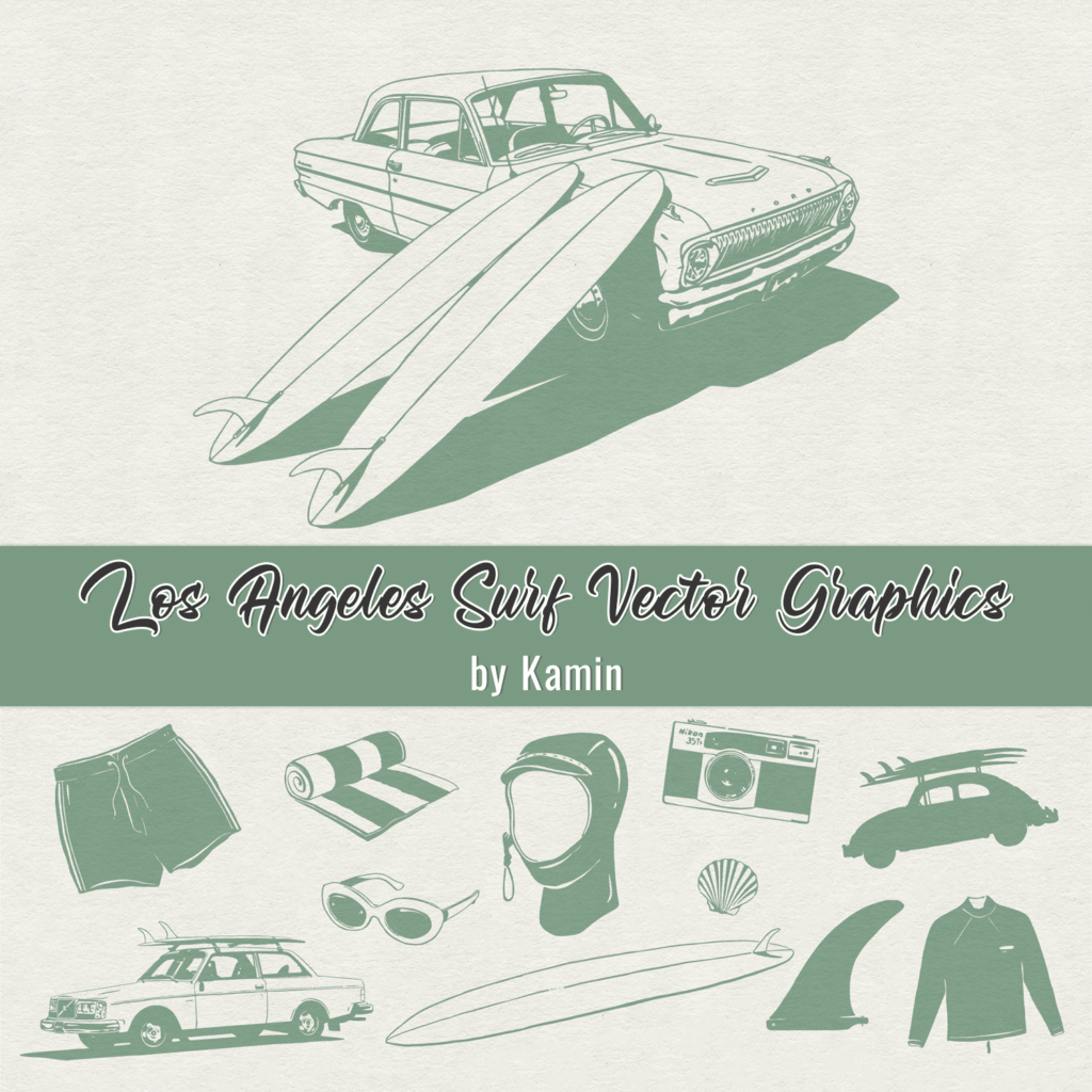 Los Angeles Surf Vector Graphics – MasterBundles
