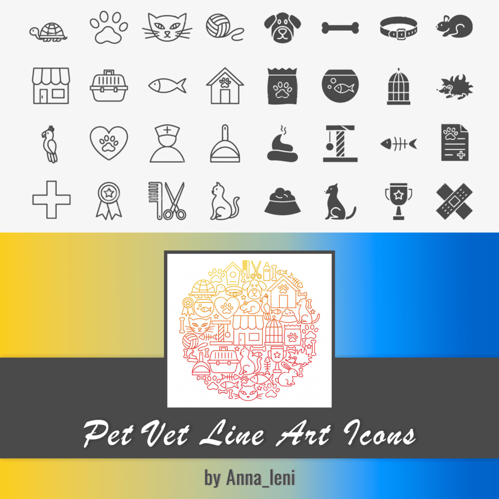 Pet Vet Line Art Icons – MasterBundles