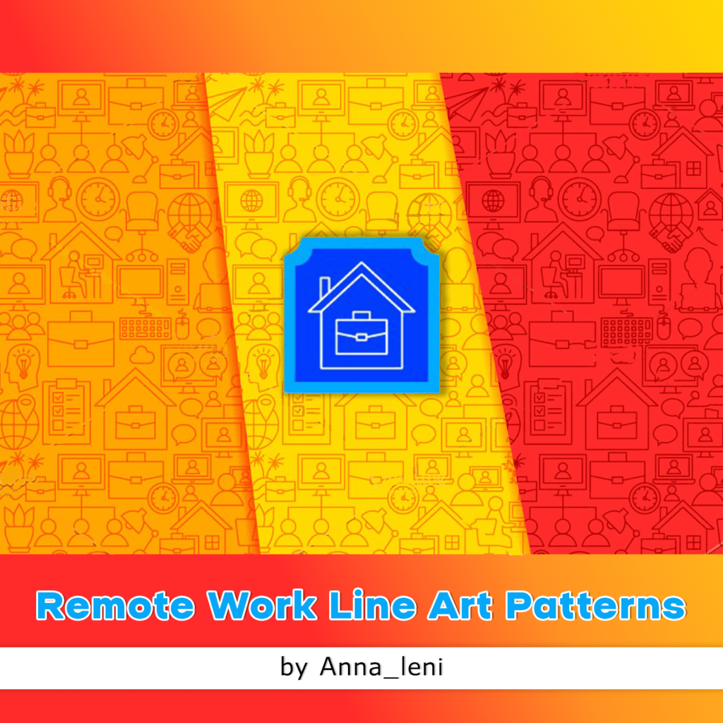 Remote Work Line Art Patterns – MasterBundles