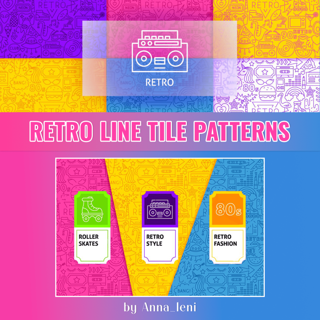 Retro Line Tile Patterns – MasterBundles