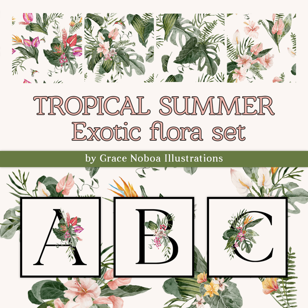 Tropical Summer - Exotic Flora Set – MasterBundles