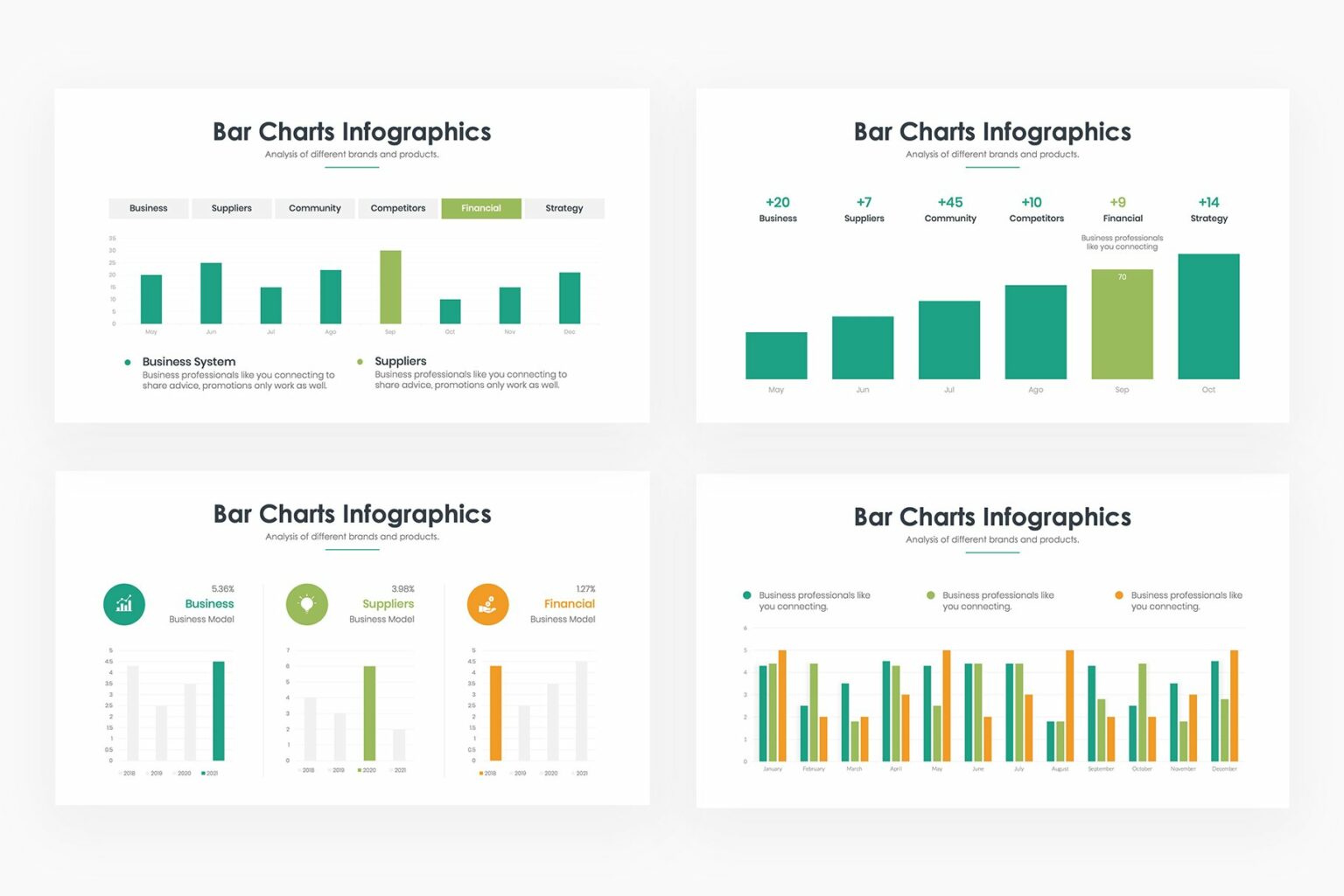 Bar Charts Infographics - PowerPoint – MasterBundles