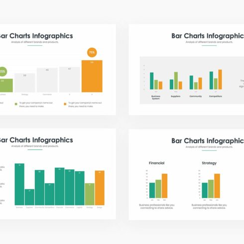 Bar Charts Infographics - PowerPoint | Master Bundles