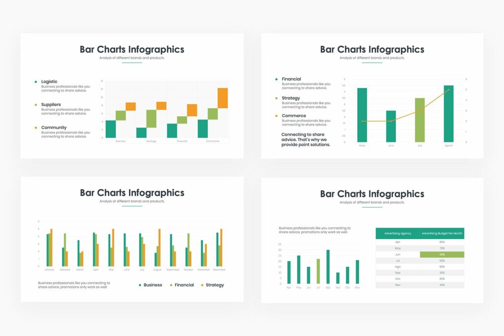 Bar Charts Infographics - PowerPoint – MasterBundles