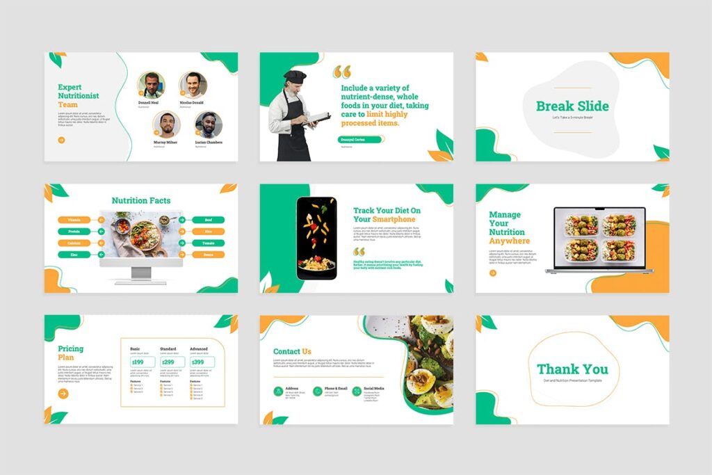 Diet and Nutrition PowerPoint Template – MasterBundles