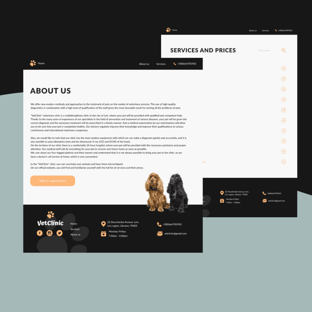 Landing page for veterinary clinic - MasterBundles