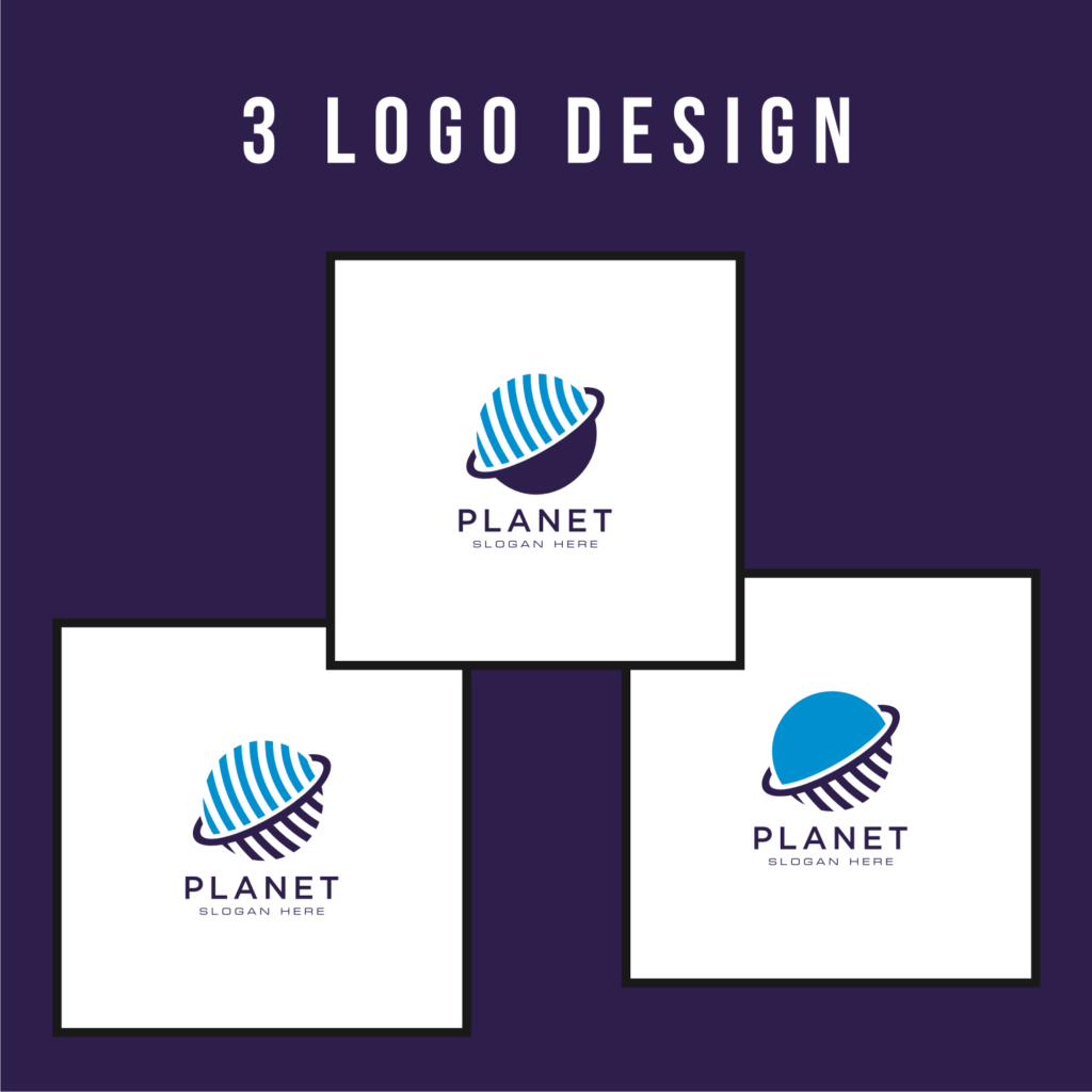 creative planet orbit abstract logo design - MasterBundles