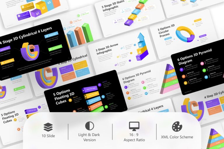 3D Infographic PowerPoint Template – MasterBundles