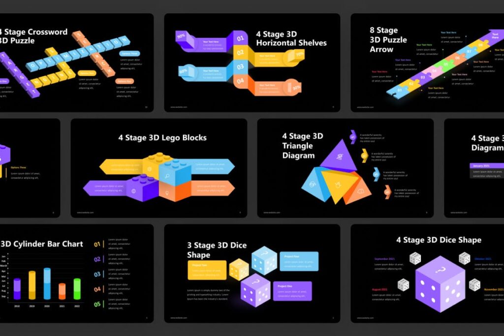 3D Infographic PowerPoint Template – MasterBundles