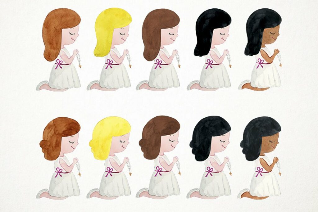 Girl First Communion Clipart – MasterBundles
