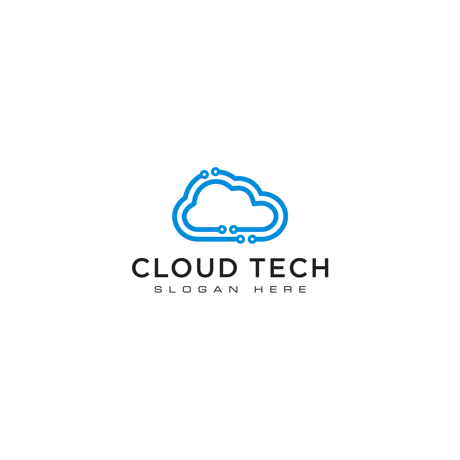 cloud technology vector template design - MasterBundles