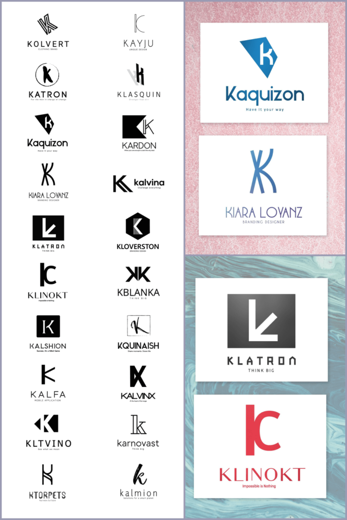 20 "K" Letter Alphabetic Logos – MasterBundles