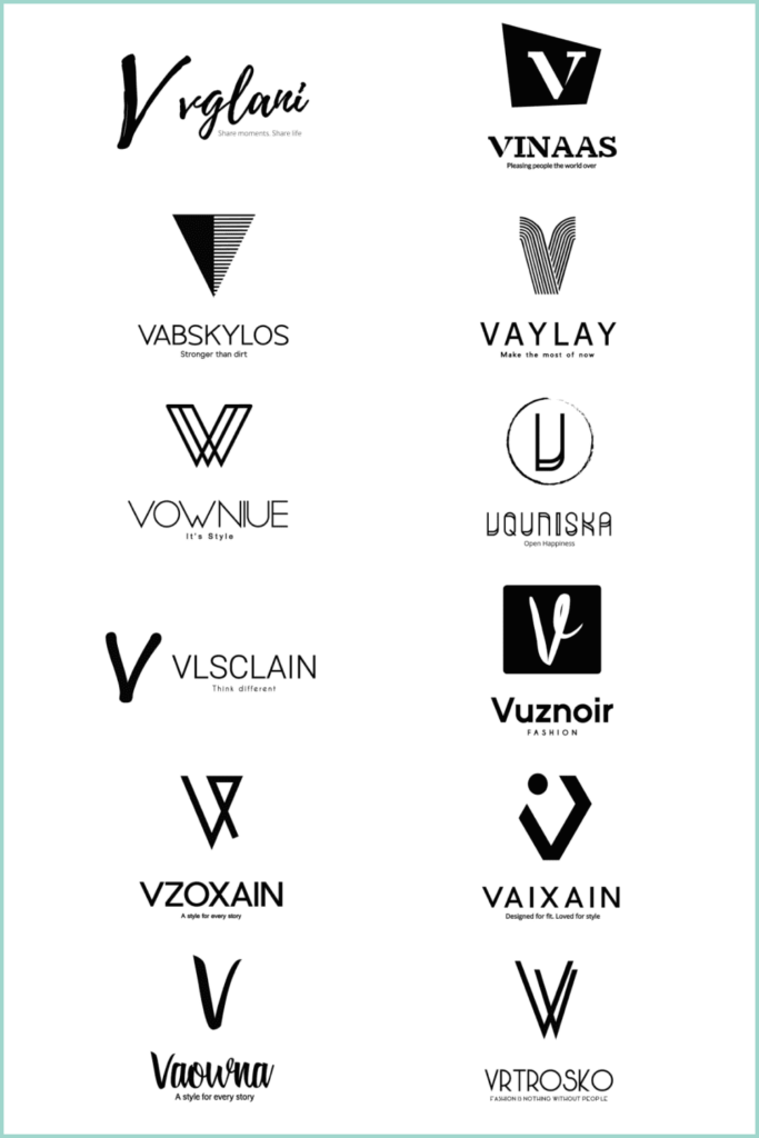 20 "V" Letter Alphabetic Logos – MasterBundles