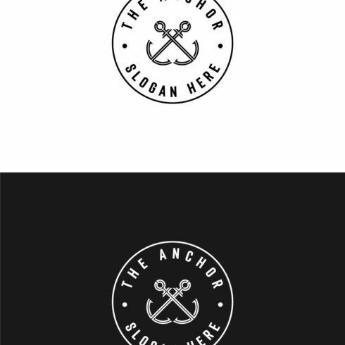 Anchor nautical marine circle seal logo design | MasterBundles