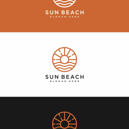 sun beach logo design Premium Vector | MasterBundles