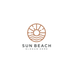 sun beach logo design Premium Vector | MasterBundles