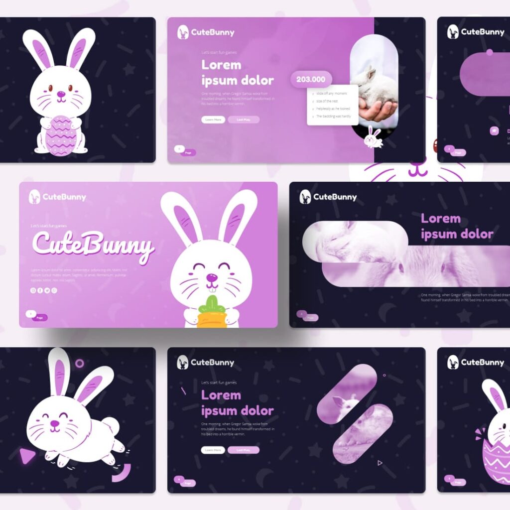 Cute Bunny Google Slides Theme – MasterBundles