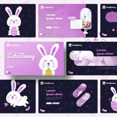 Cute Bunny Powerpoint Template – MasterBundles