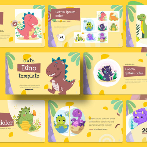Cute Dino Google Slides Theme – MasterBundles