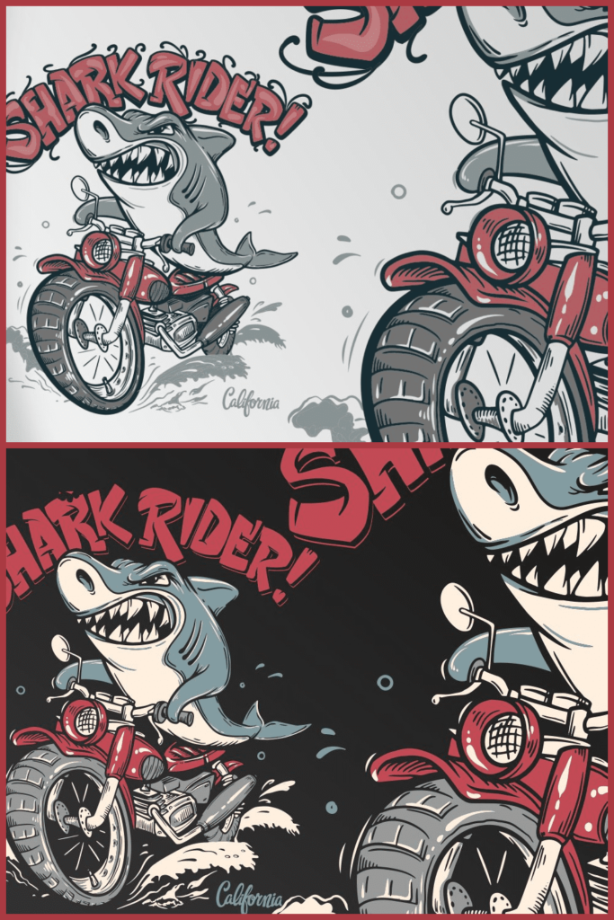 Shark Rider T-Shirt Design – MasterBundles