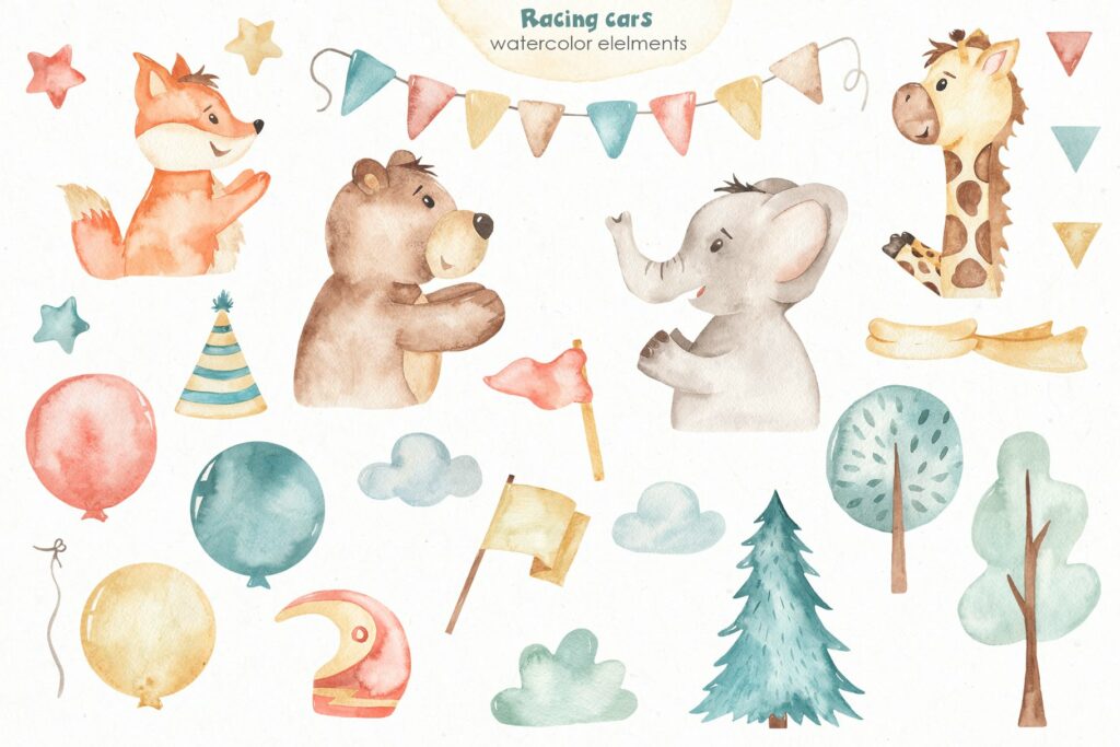 Racing Cars Watercolor Collection – MasterBundles