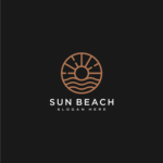 sun beach logo design Premium Vector | MasterBundles