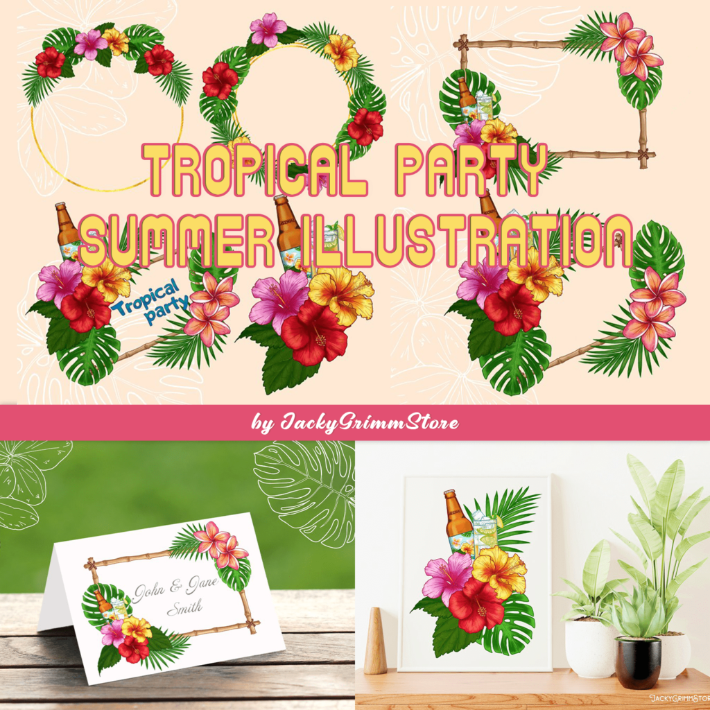 Tropical Floral Elements & Patterns | Master Bundles